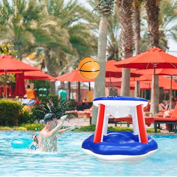 TURNMEON | Swim | American Flag Inflatable Pool Basketball Hoop ...